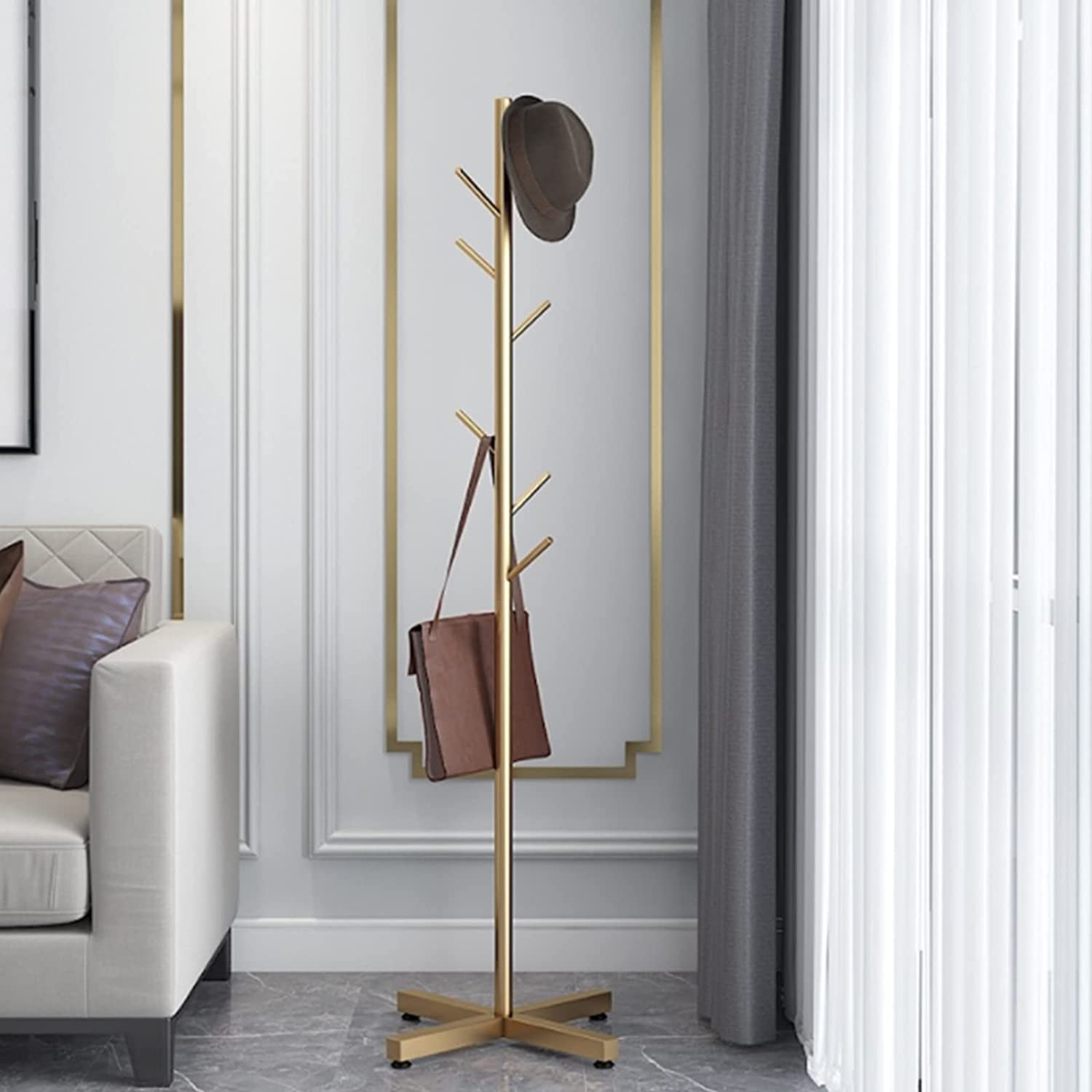 MONIPA 67" Coat Rack Freestanding Metal Coat Stand Coat Tree with 7 ...