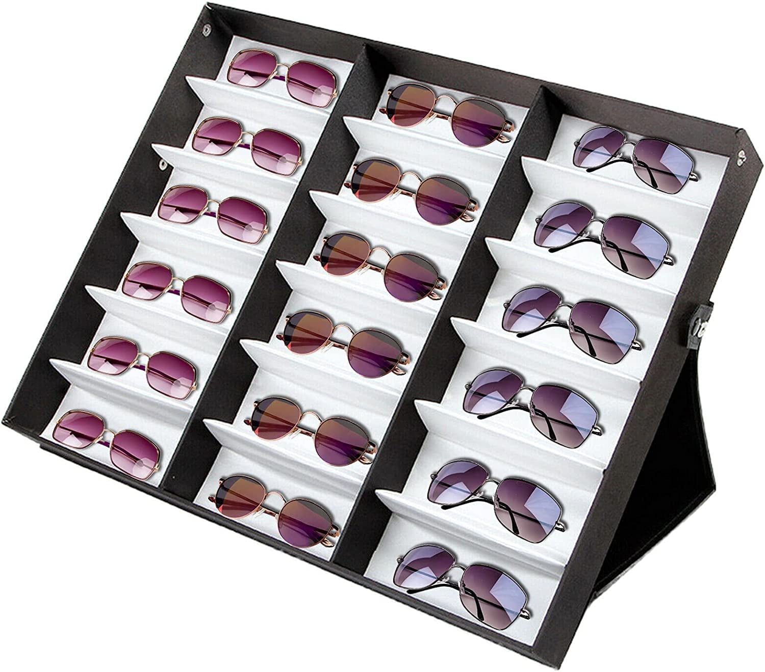 MONIPA Eyeglasses Display Rack Stand Storage Box 18 Slot Glasses ...