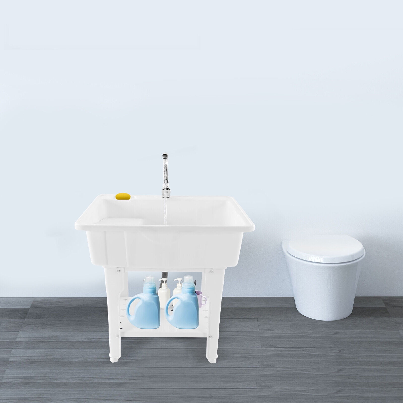 MONIPA Freestanding Utility Sink Laundry Tub with 360 ° rotating Faucet ...