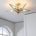 MONIPA Star Shape Brass Ceiling Lamp, Nordic Style, Flush Mount Light ...
