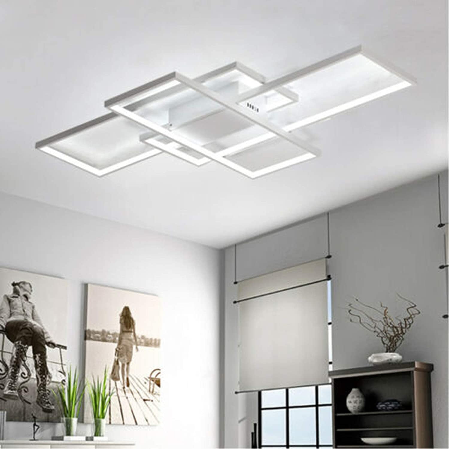 MONIPA White Light Modern LED Ceiling Light Acrylic White Rectangular ...
