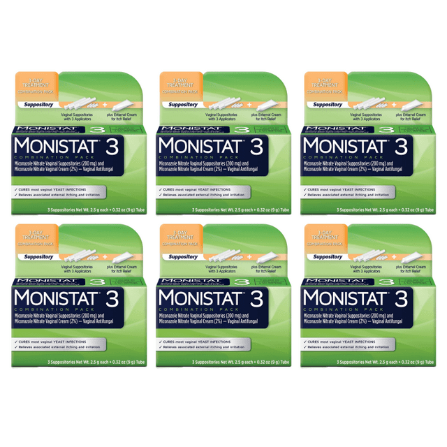 MONISTAT 3-Dose Yeast Infection Treatment, 3 Suppository Inserts ...