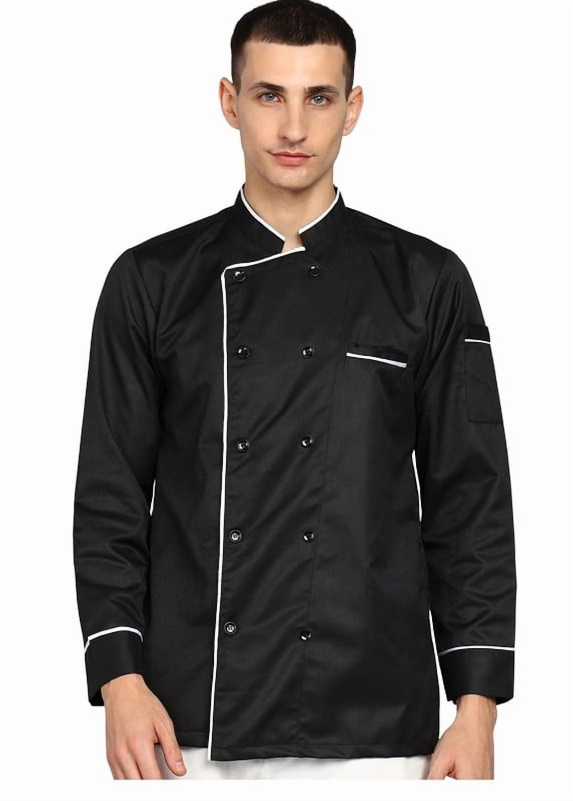 MONK ITALY Men's Multi-Color Piping 3/4 Sleeve Chef Coat, Culinary ...