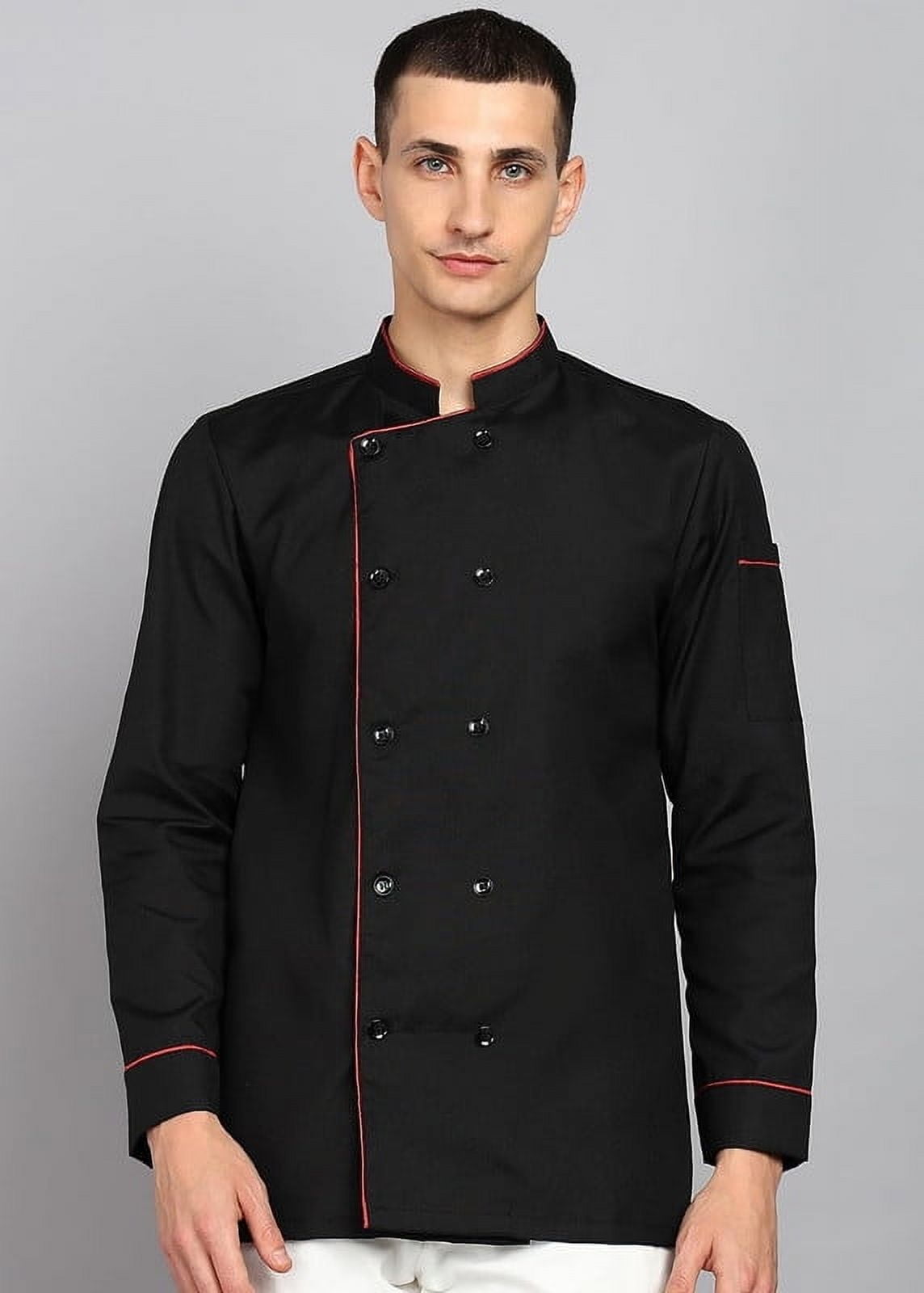 MONK ITALY Men's Multi-Color Piping 3/4 Sleeve Chef Coat, Culinary ...