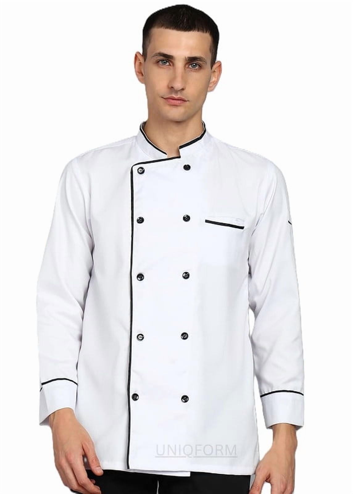 MONK ITALY Men's Multi-Color Piping 3/4 Sleeve Chef Coat, Culinary ...