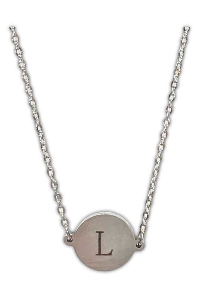 MONOGRAM INITIAL Pendant Necklace - LETTER L - 18" Chain - by Puka ...