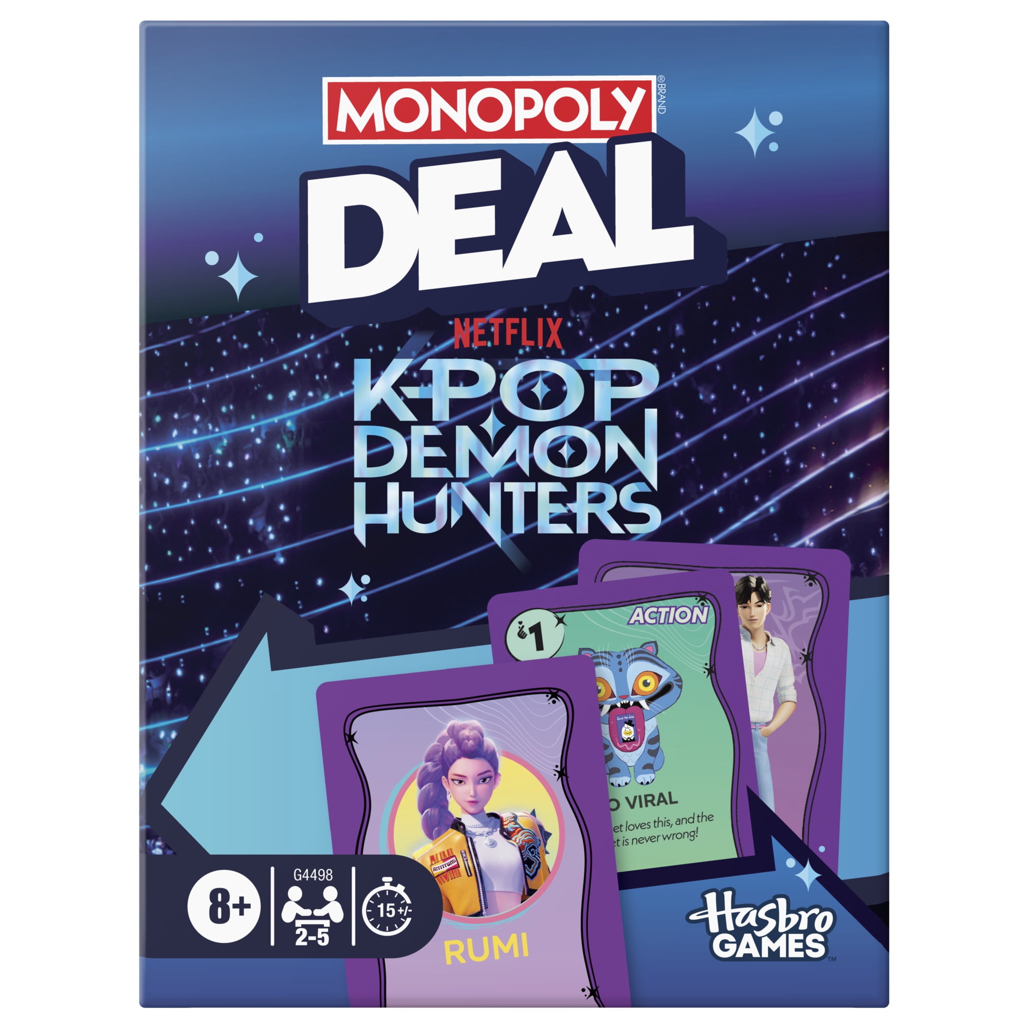 Monopoly Deal: KPop Demon Hunters Card Game, 15 Mins., Family Games for ...