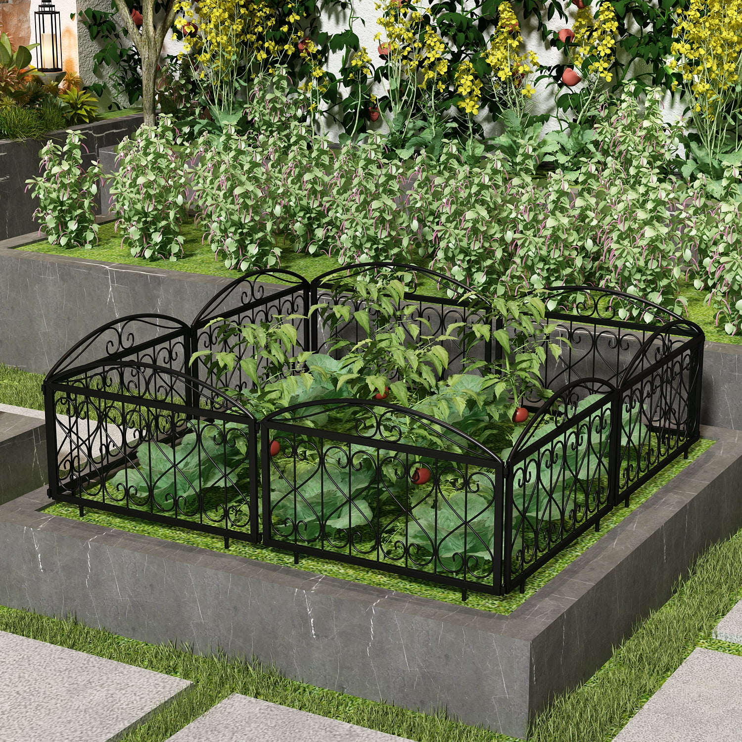 MONSLIPA Decorative Garden Fence, Multi-purpose Mesh Fences Landscape ...