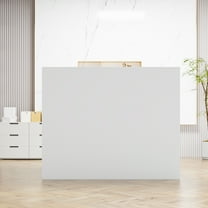 FAMAPY Modern L-Shaped Office Reception Desk, Front Counter Table with ...