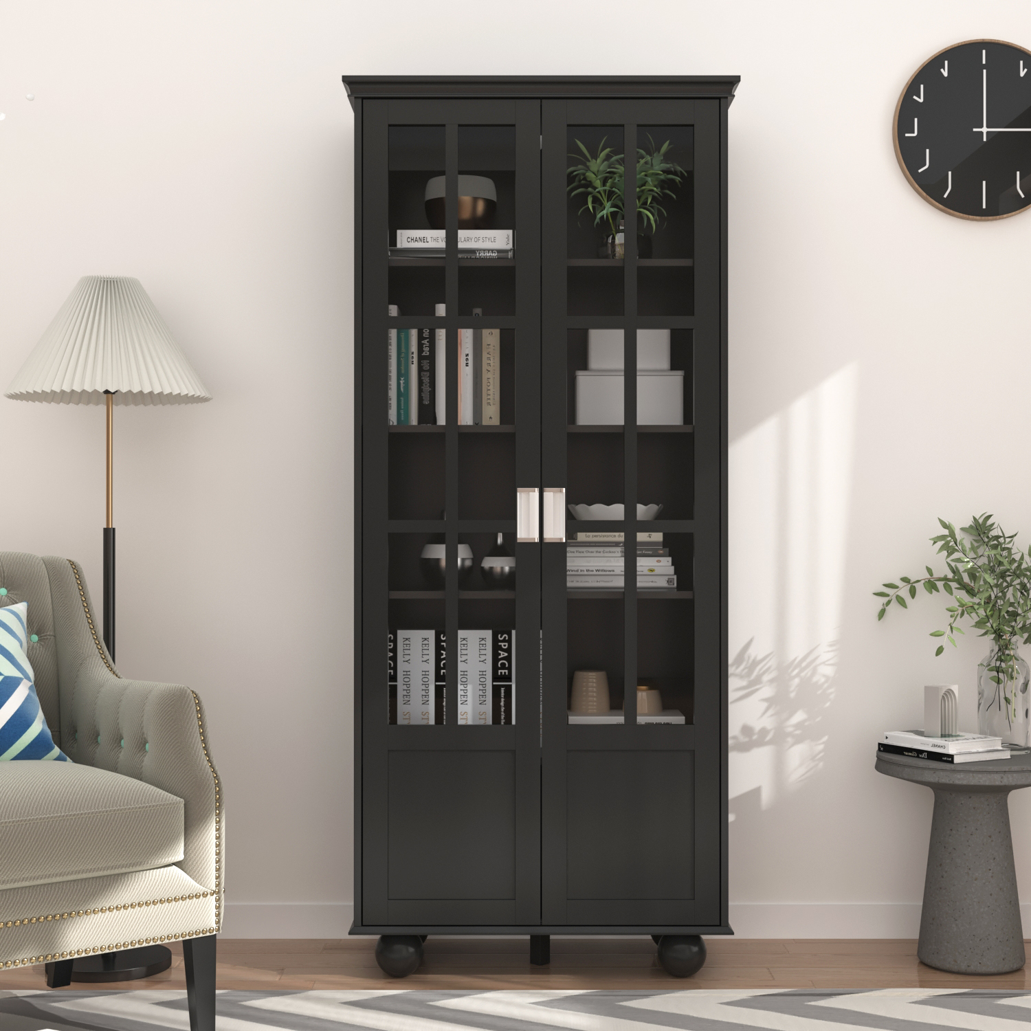Small Deluxe Media Storage Cabinet with Locking Shaker Doors - Walmart.com