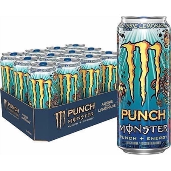 Monster Energy Drink, Aussie Style Lemonade, 473ml Can, 12-Pack Case ...