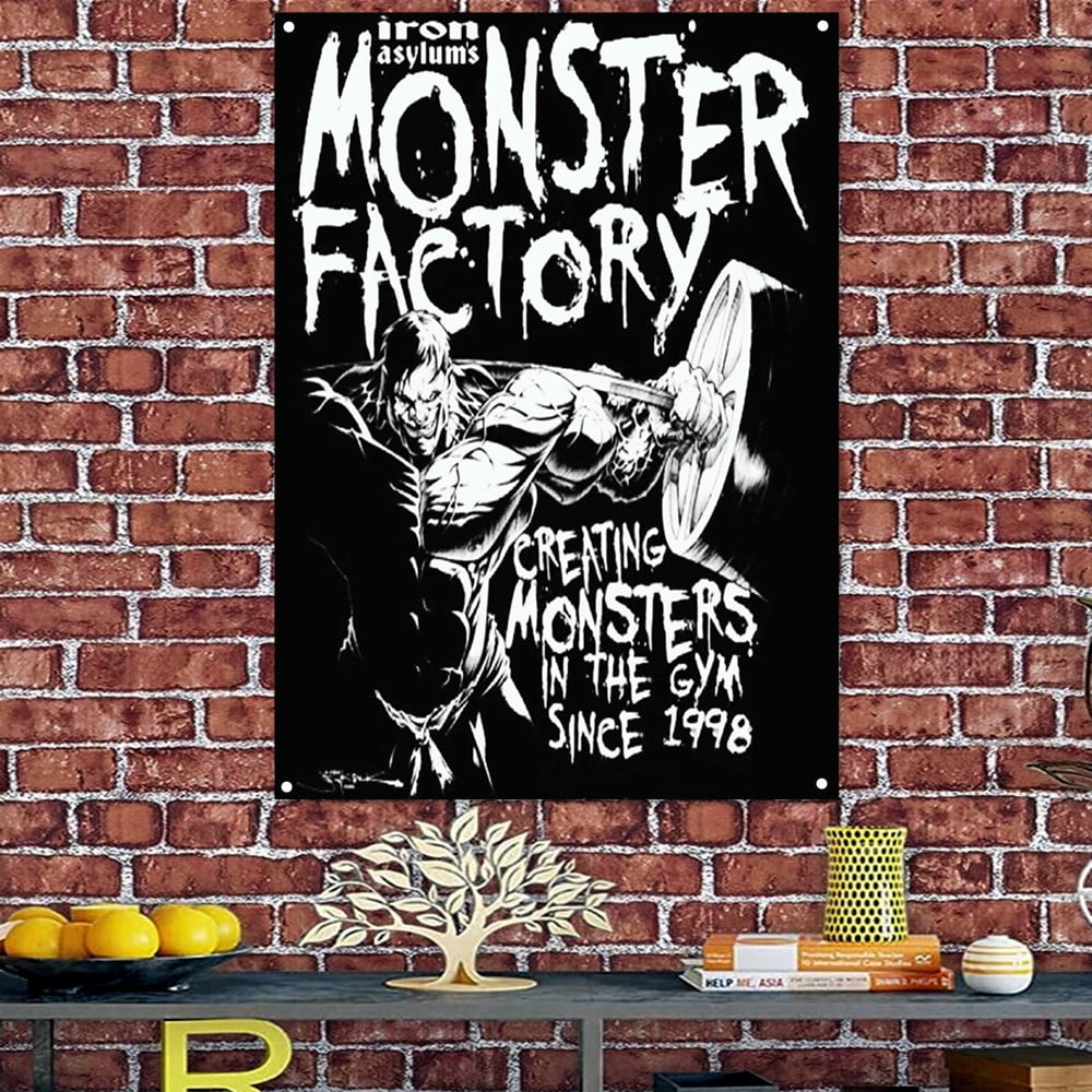 MONSTER FACTORY - Bodybuilding Sports Motivational Wall Art Poster ...