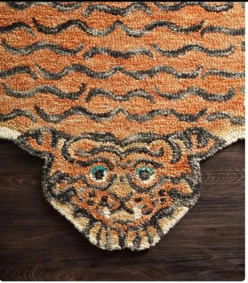 MONSTER TIGER RUG IRREGULAR TUFTED MODERN INDOOR AREA RUG LIVING ROOM ...