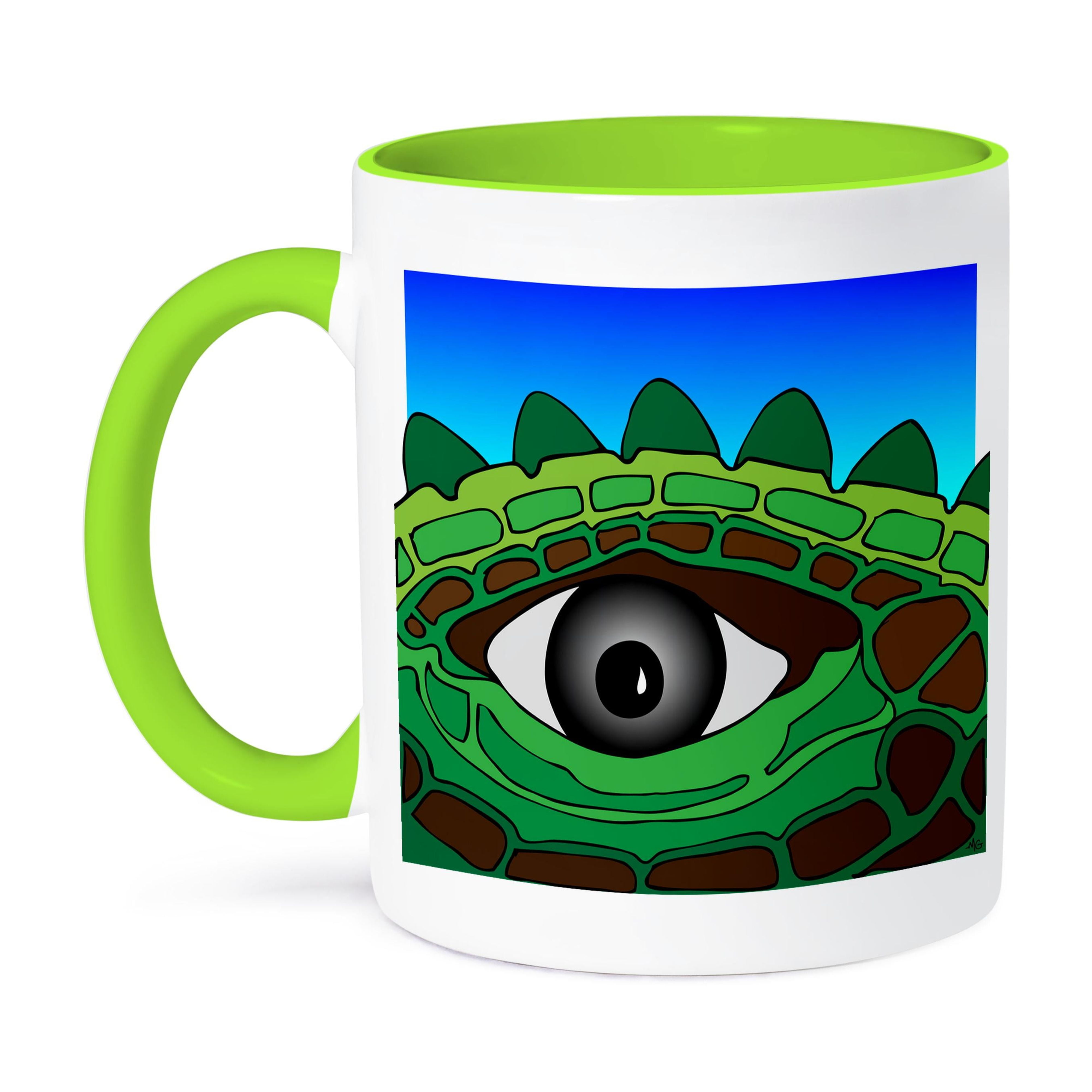 3dRose, MONSTER VIEW monster eye 2 on gradient, 11oz Two-Tone Green Mug - Walmart.com