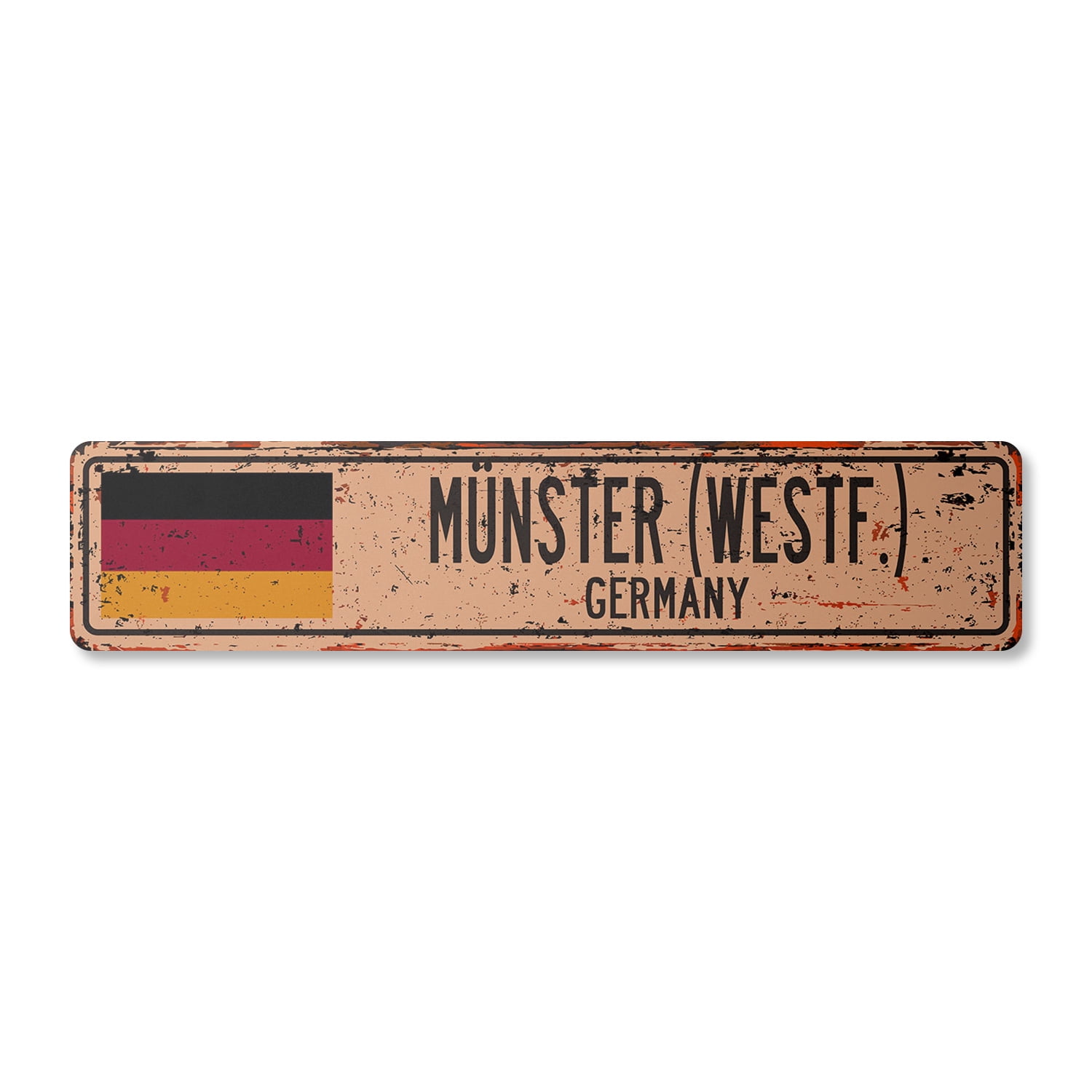 MONSTER (WESTF.) GERMANY Vintage Plastic Street Sign German flag city ...