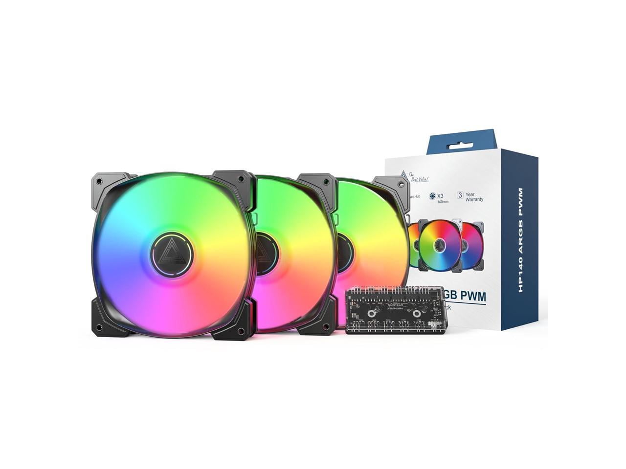 MONTECH HP140 ARGB PWM Rifle Bearing Fan 600-1600RPM, High Airflow ...