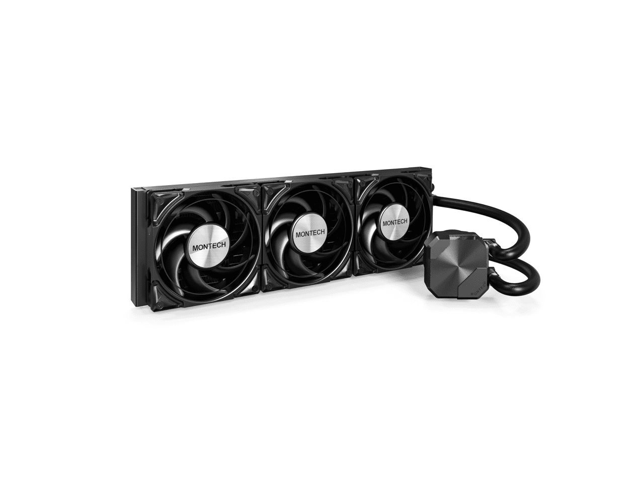 MONTECH HyperFlow Silent 360 Black – Ultra-Quiet AIO Liquid CPU Cooler, 3100RPM Pump, Triple ...