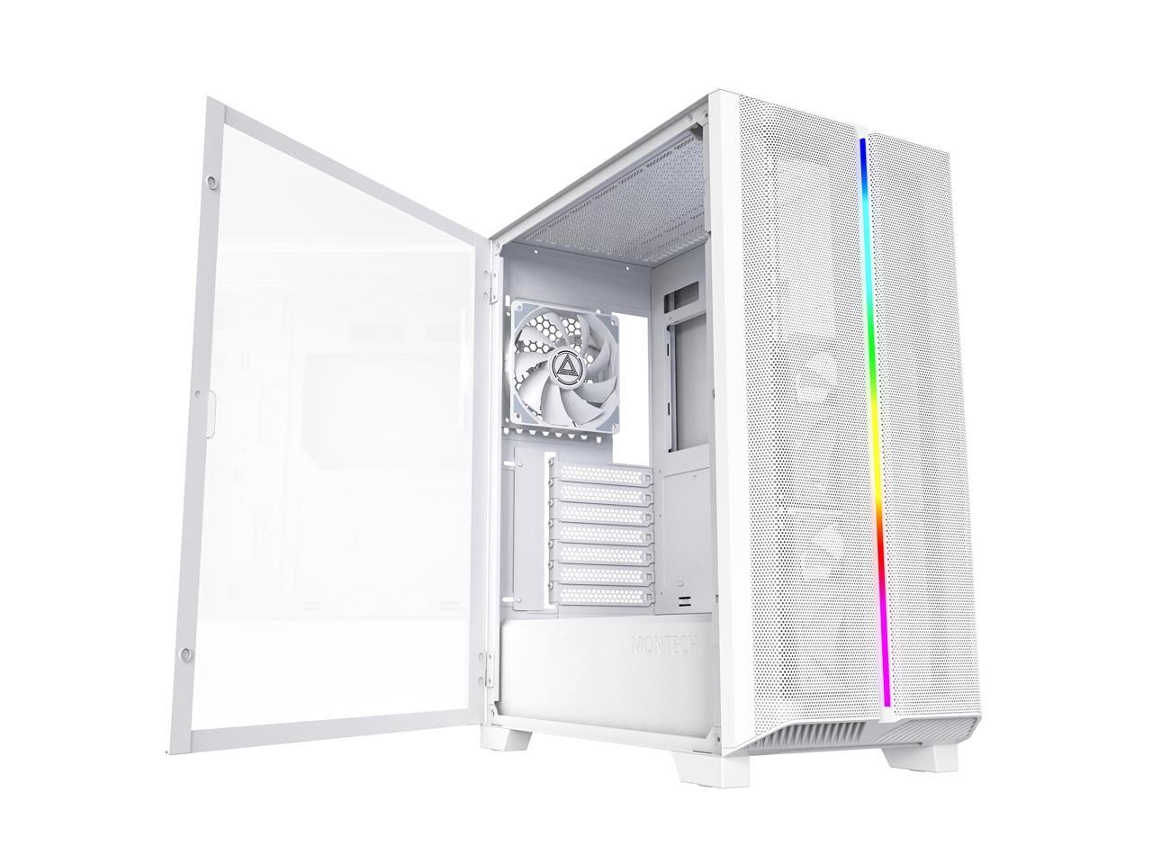 MONTECH SKY ONE LITE ATX PC Case, 3 Fans, Mesh Panel, Glass, ARGB Light ...