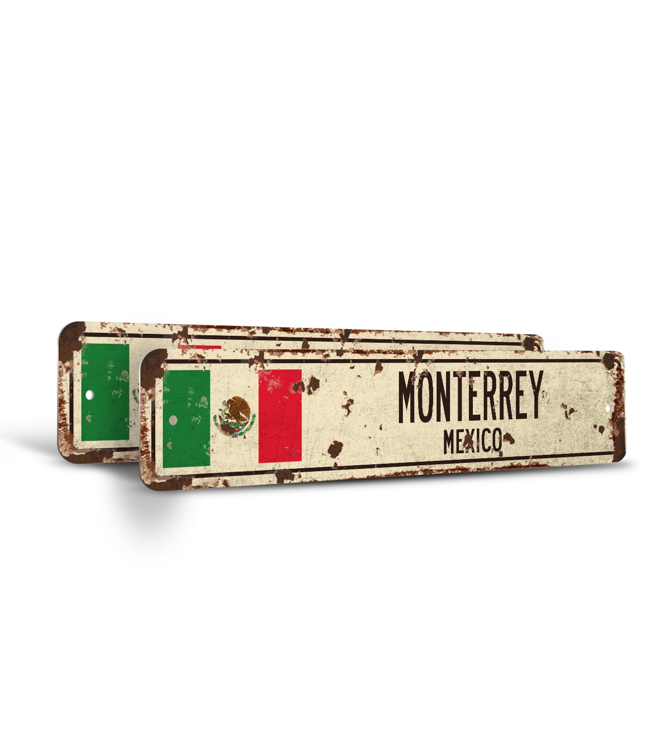 MONTERREY MEXICO Vintage Style Rustic Street Sign – (2 Pack) Mexican ...