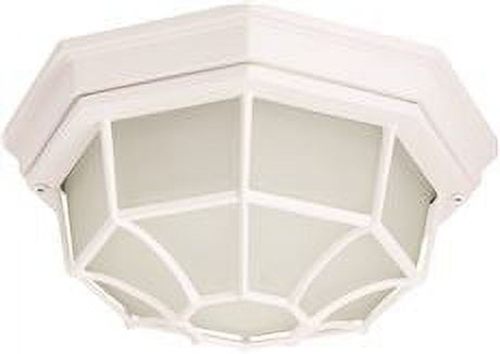 MONUMENT 1-Light Outdoor Octagon Ceiling Fixture,11-3/8 X 4-7/8, White ...