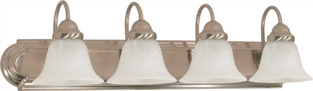 MONUMENT 4-Light Vanity Fixture, Brushed Nickel, 30 X 7-5/8 in., Uses ...
