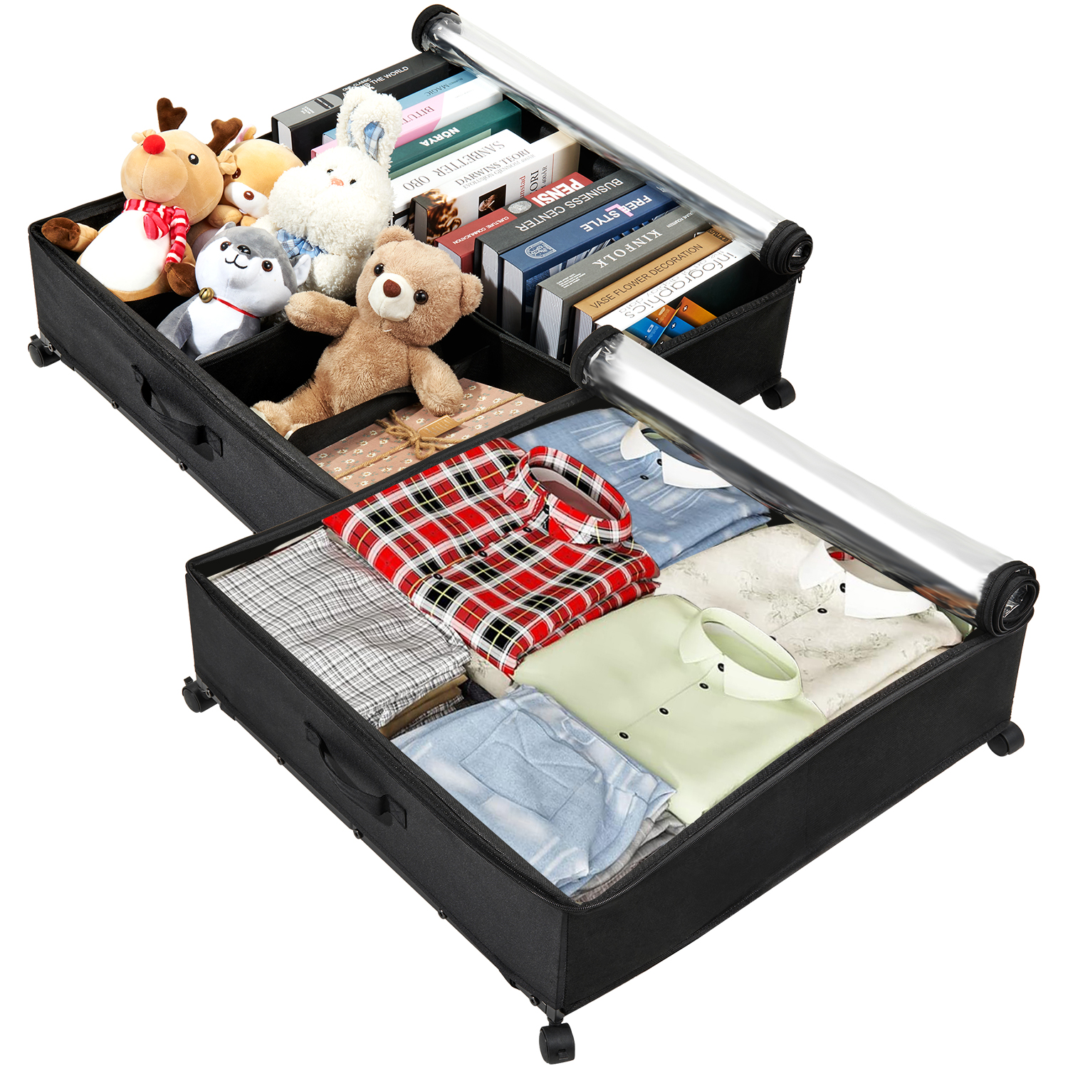 "Seward Under the Bed 31"" Black Trunk with Rolling Wheels & Lock ...