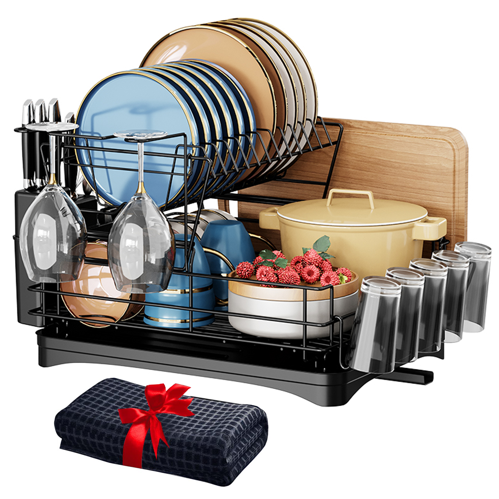 Honey Can Do XL Dish Drying Rack with Non-Slip Feet, Chrome - Walmart.com