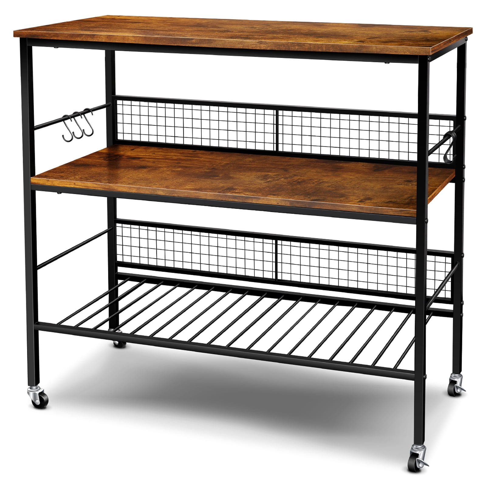 "MONVANE 40""W Large 3 Tier Kitchen Cart Island on Wheels, Rolling ...