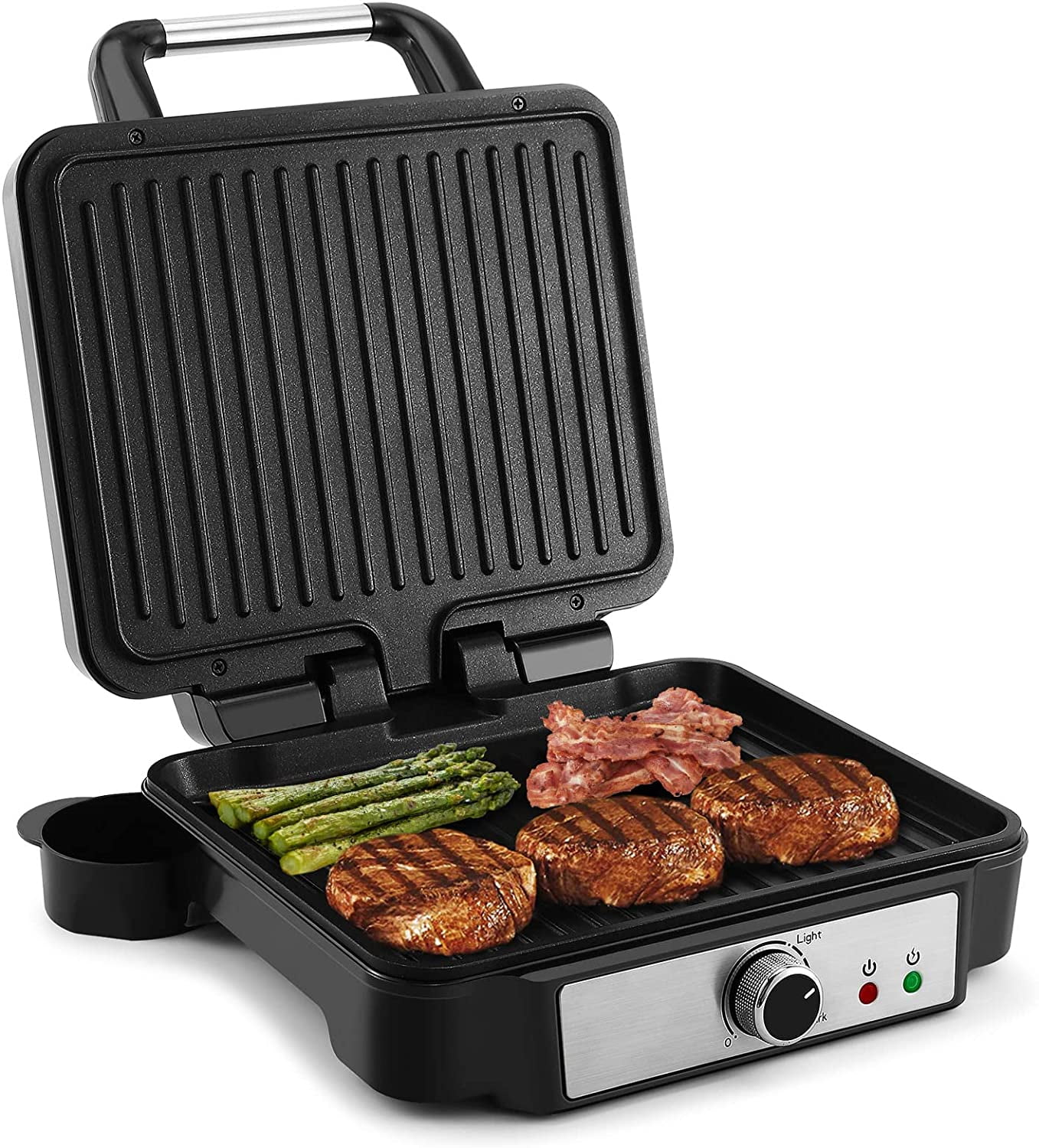 MONXOOK Panini Press Sandwich Maker, 4 Slices Panini Grill Non-Stick ...