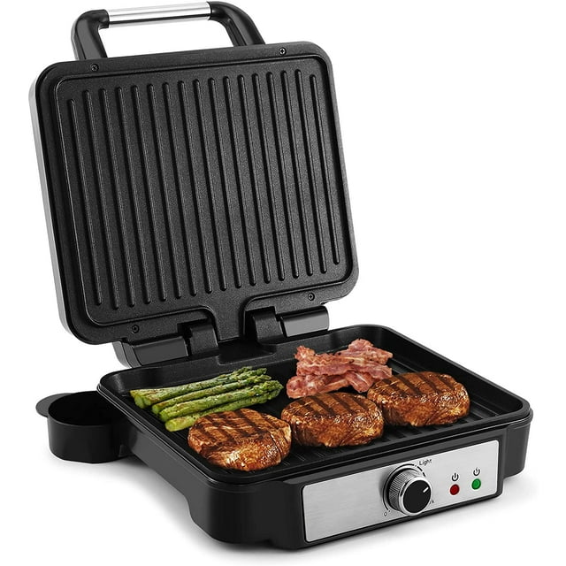 MONXOOK Panini Press Sandwich Maker, 4 Slices Panini Grill Non-Stick ...