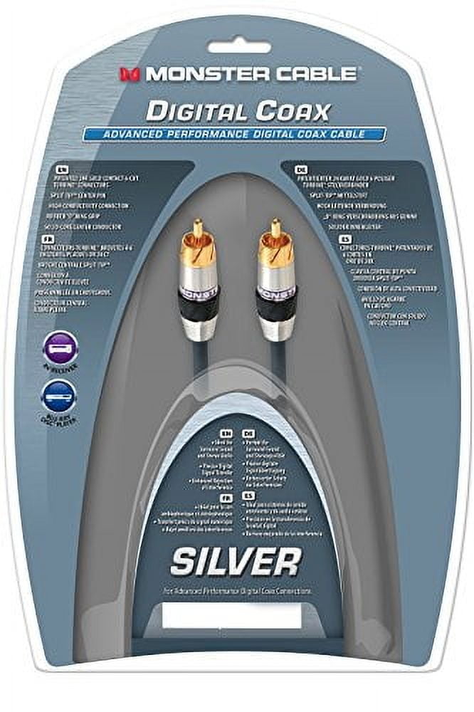 MONZ9 MC 400DCX2-3M EFS Monster Silver Advanced Performance Digital Coax Audio Cable - Walmart ...