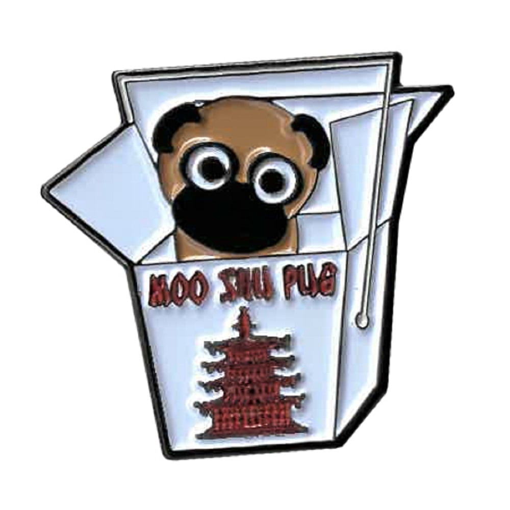 MOO SHU PUG Pin, Dog Inside the Box - Backpack Enamel Lapel Pin - 1.25 ...