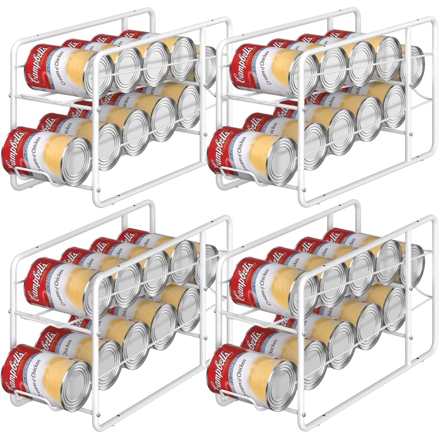 MOOACE 4 Pack Can Dispenser Rack, Stackable Can Storage Organizer ...