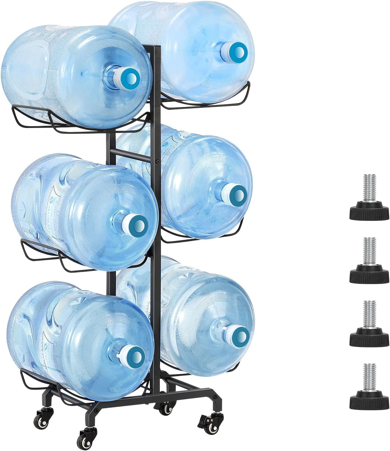 MOOACE 5 Gallon Water Jug Holder & Dispenser - 4 Wheeled, 3 Tier ...