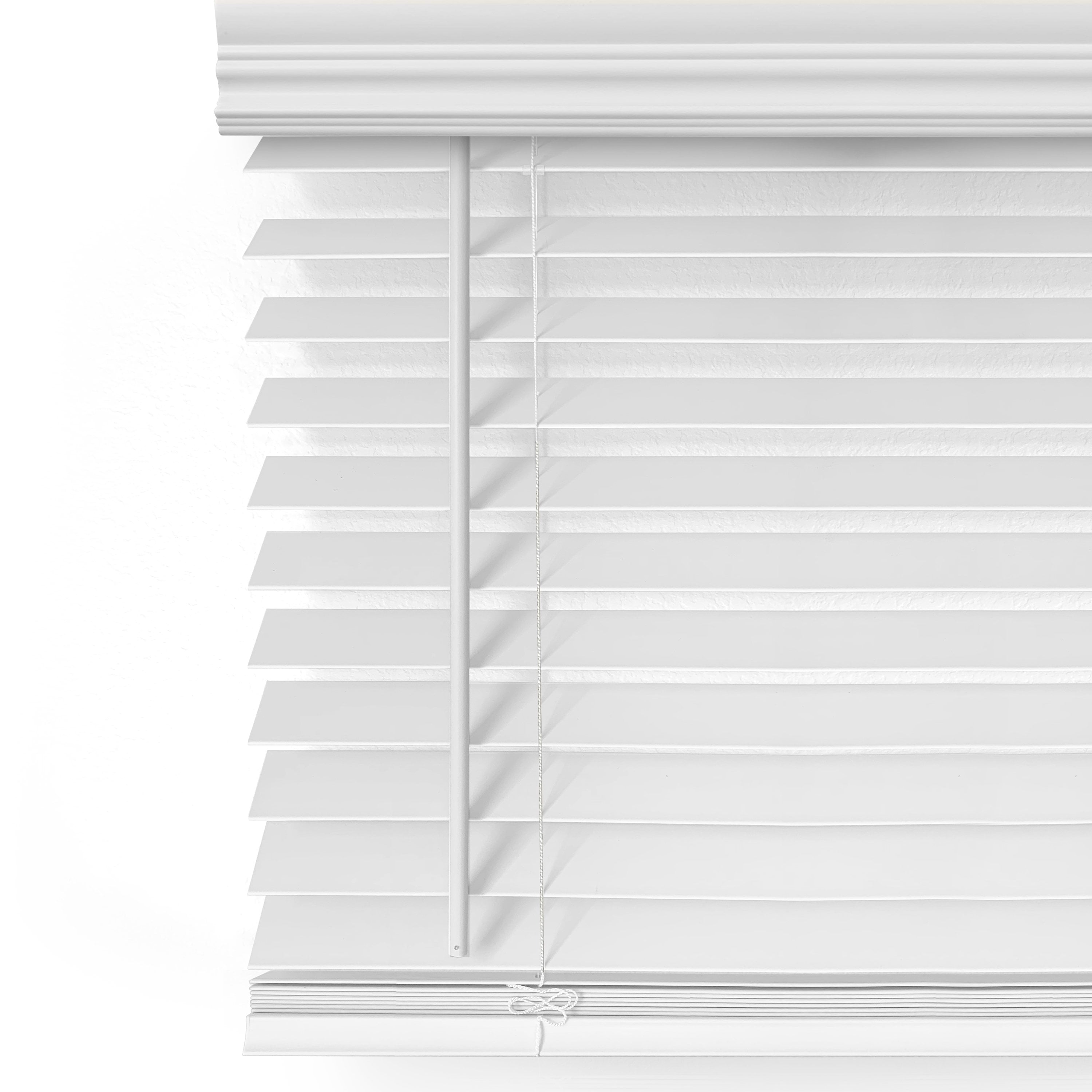 MOOD Faux Wood Blinds | Comfort White | 72x72" Cordless, Room Darkening ...