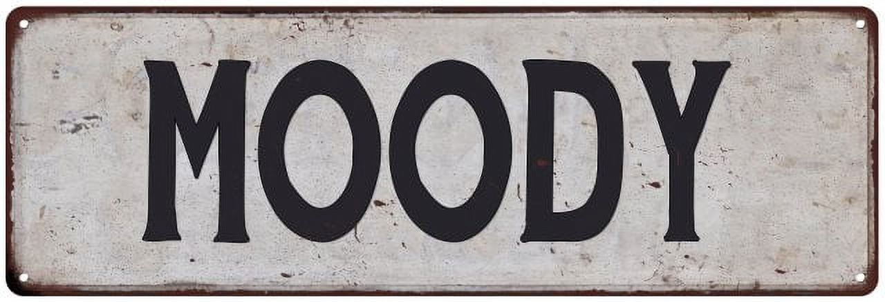 MOODY Vintage Look Rustic Chic Metal Sign 8x24 108240036248 - Walmart.com
