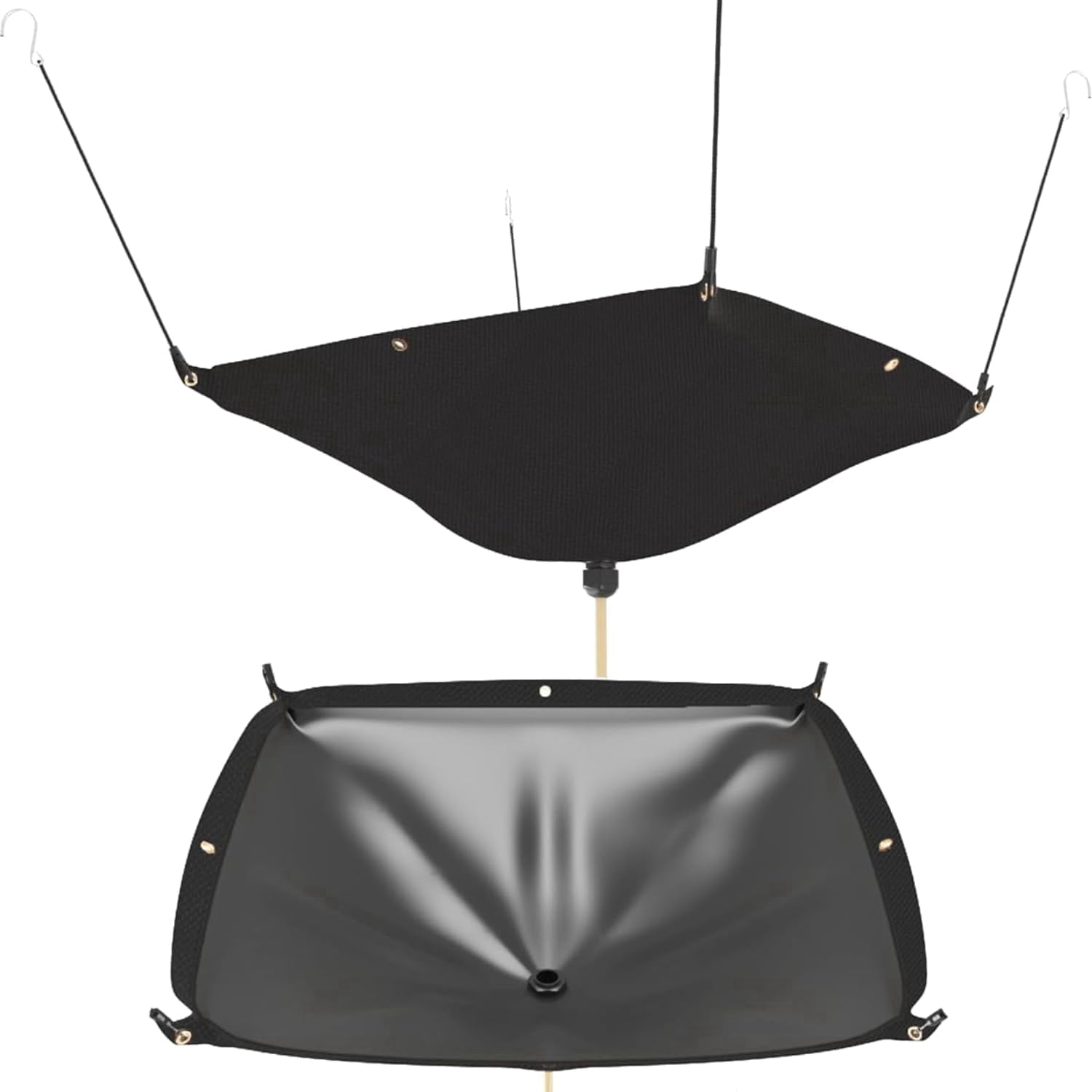 MOOFI 5 ft x 5 ft Roof Leak Diverter Tarp with 10 ft Drain Hose, Black ...