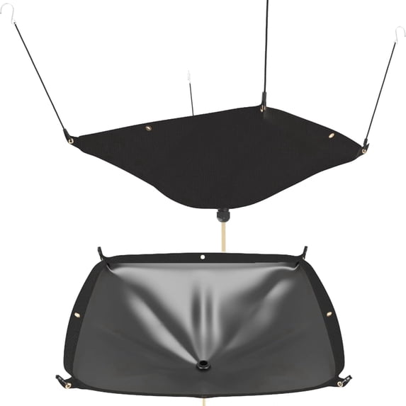 MOOFI 5 ft x 5 ft Roof Leak Diverter Tarp with 10 ft Drain Hose, Black ...