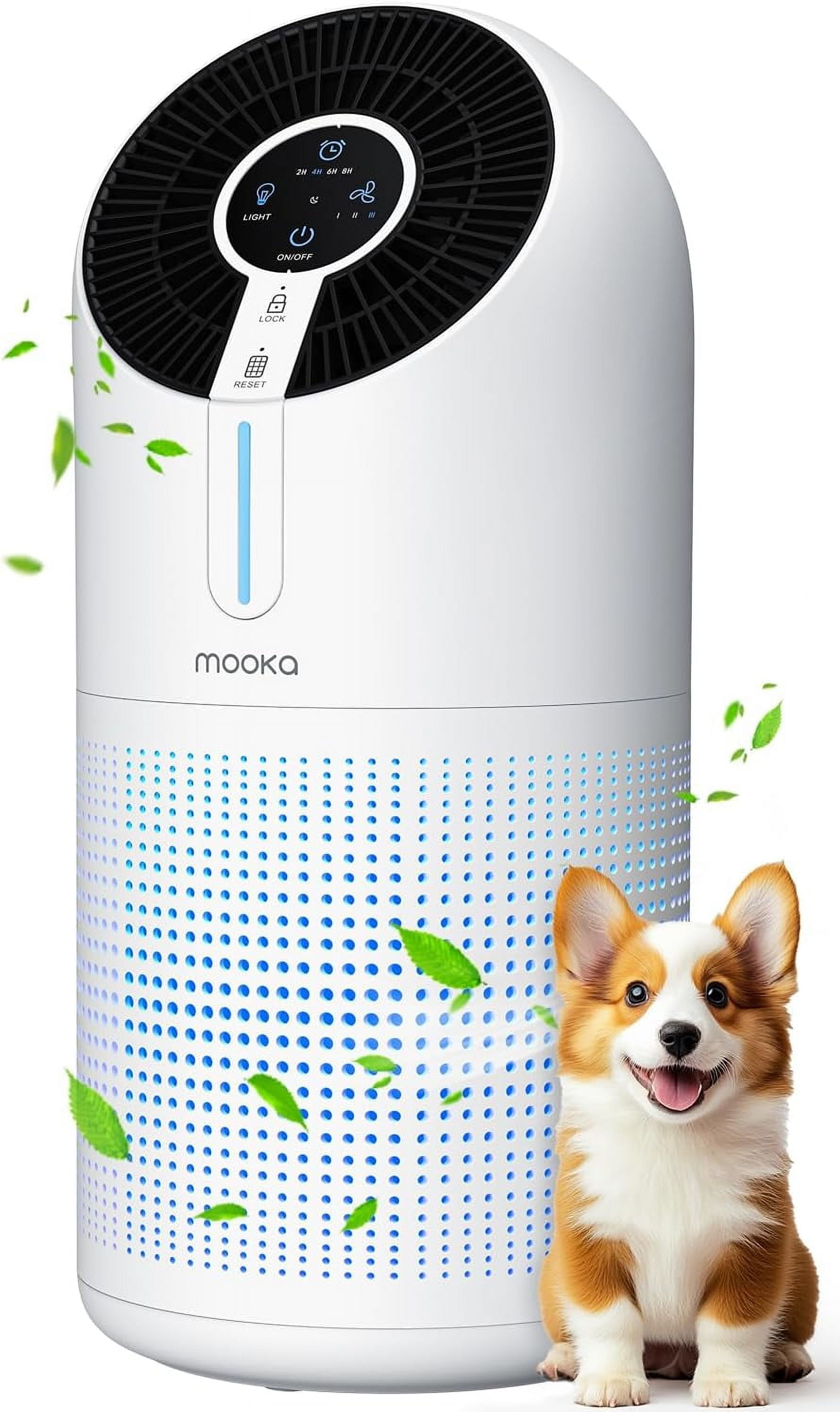 MOOKA Air Purifiers for Home Large Room up to 1095ft², H13 HEPA Filter ...