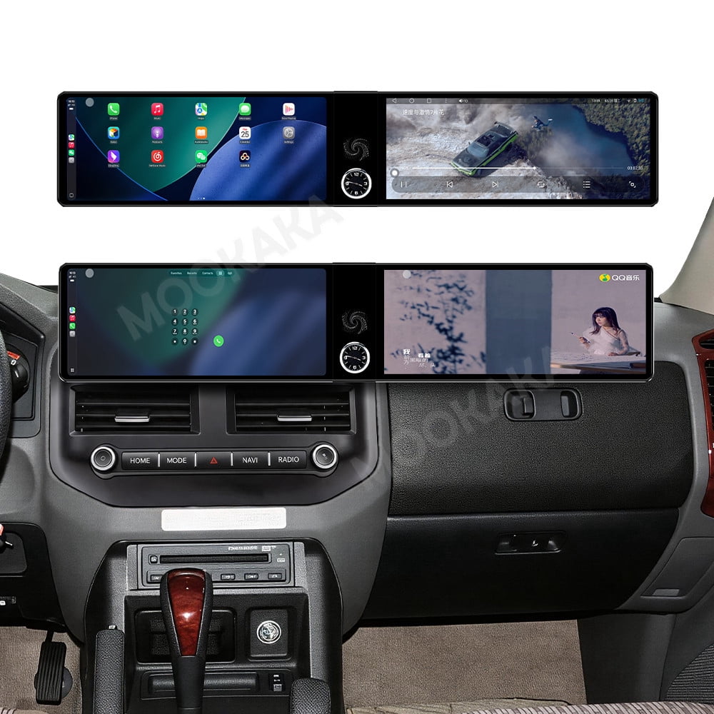 MOOKAKA 12.3"+12.3" HD Smart Screen Android 13 for Mitsubishi Pajero ...