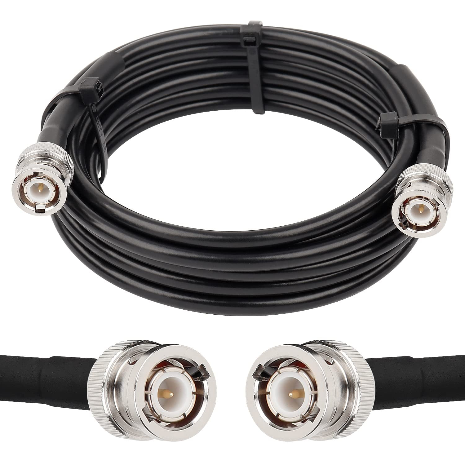 MOOKEERF 10 ft BNC Male to BNC Male Coax Cable, 50 Ohm RG58 Low Loss RF Coaxial Cable with BNC ...