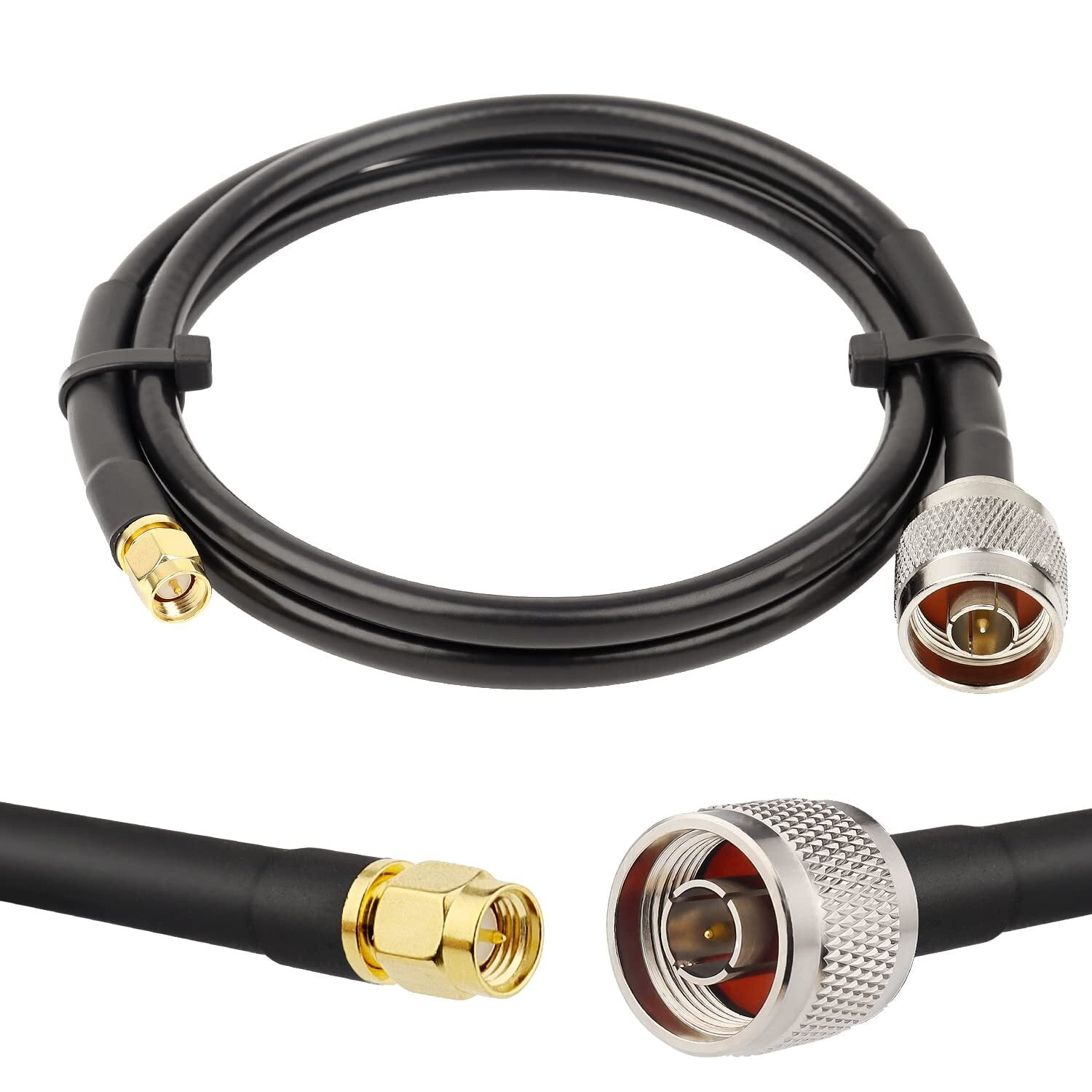 MOOKEERF Low Loss Coax Cable SMA N Cable 3ft, N Male to SMA Male Cable 50 Ohm Jumper Cable ...
