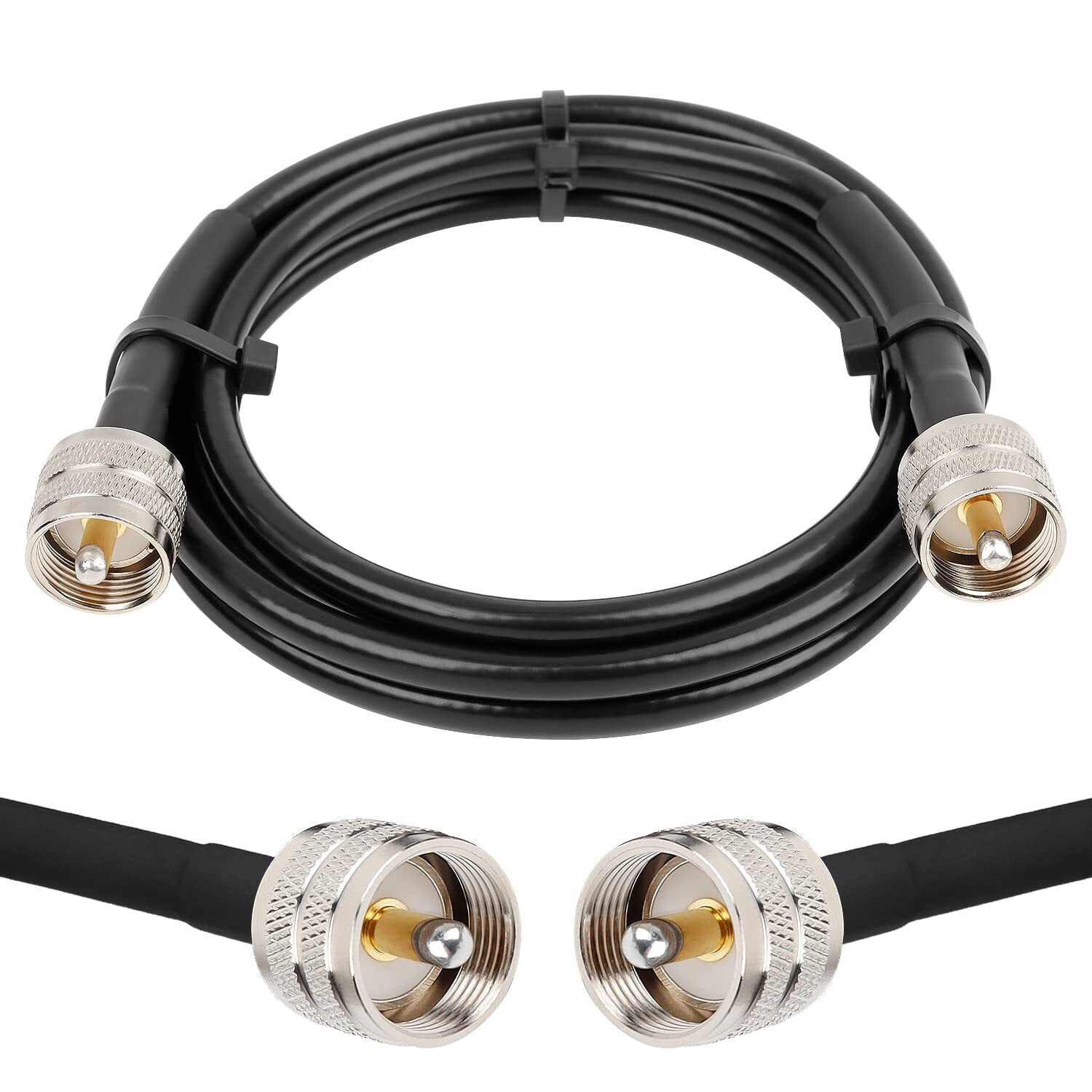 MOOKEERF RG8x 6ft Coaxial Cable, 50 Ohm, UHF PL259, Low Loss Antenna ...