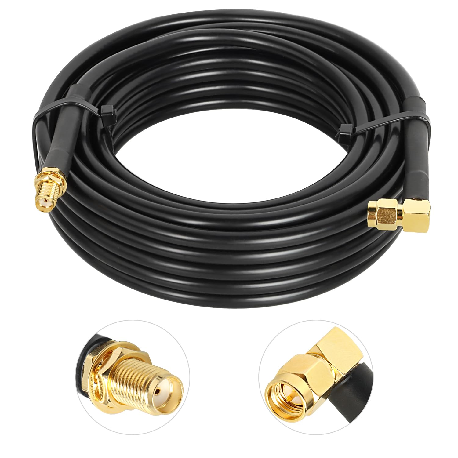 MOOKEERF SMA Cable 25ft,SMA Male to SMA Female Coax Extension Cable,50 Ohm RG8X Low Loss SMA to ...