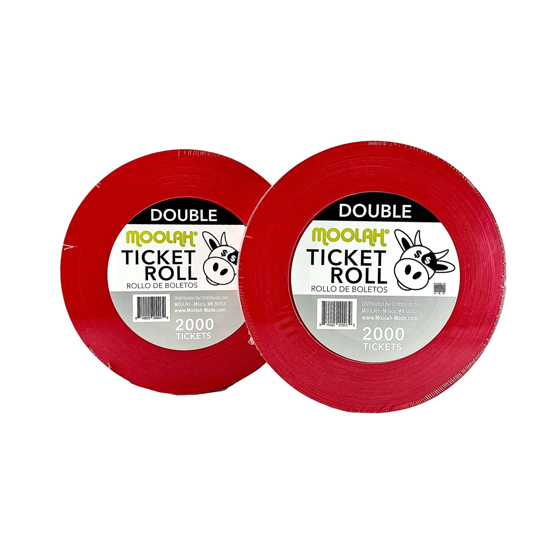 MOOLAH Double Ticket Roll, Red, 2 Pack - Walmart.com
