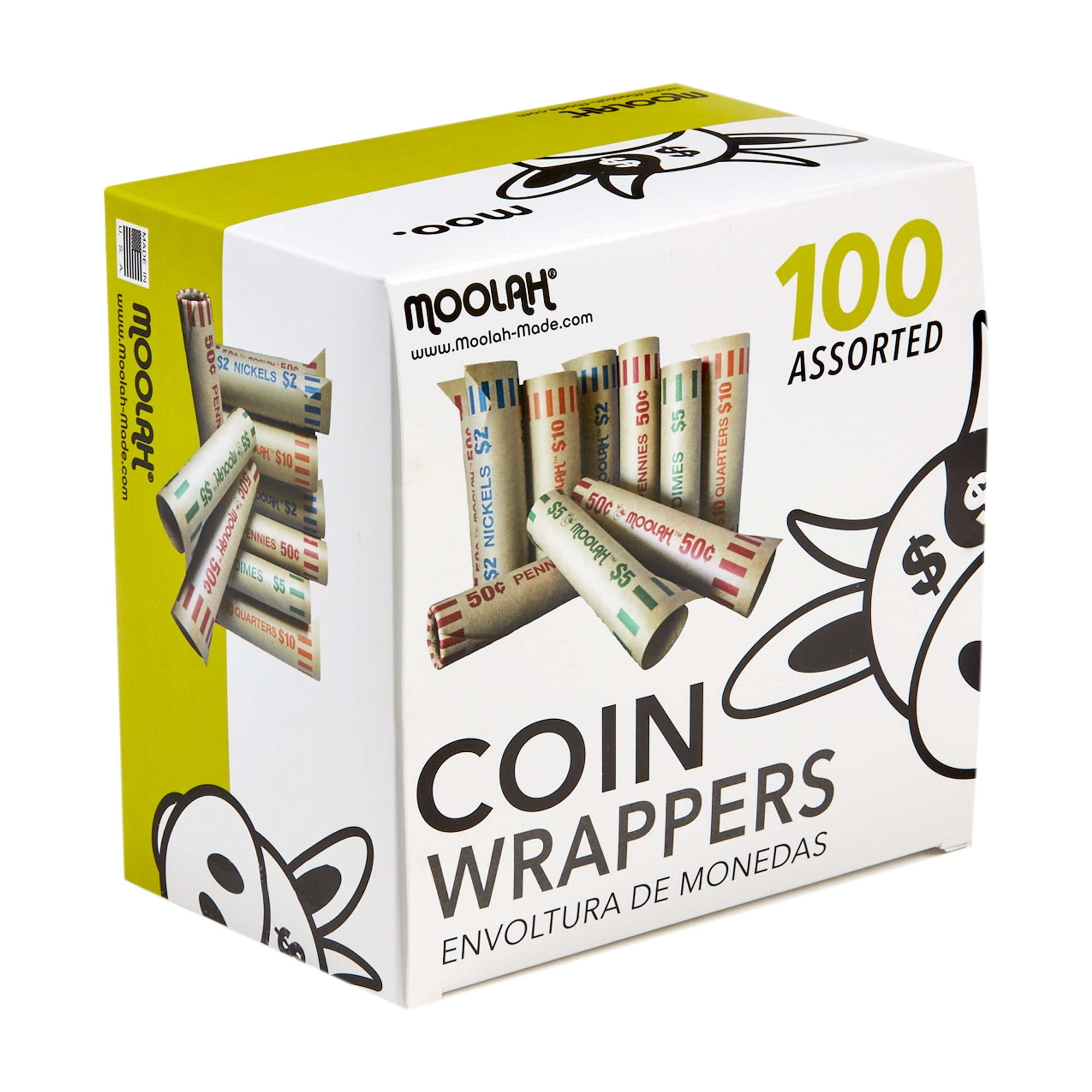 Moolah, Preformed Paper Assorted Coin Wrappers, 100 ct, Made in USA ...