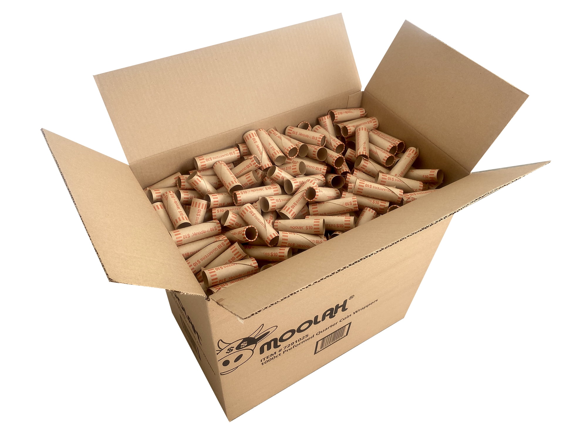 Moolah Preformed Quarter Coin Wrappers, 1000 Count, Burst-Resistant ...