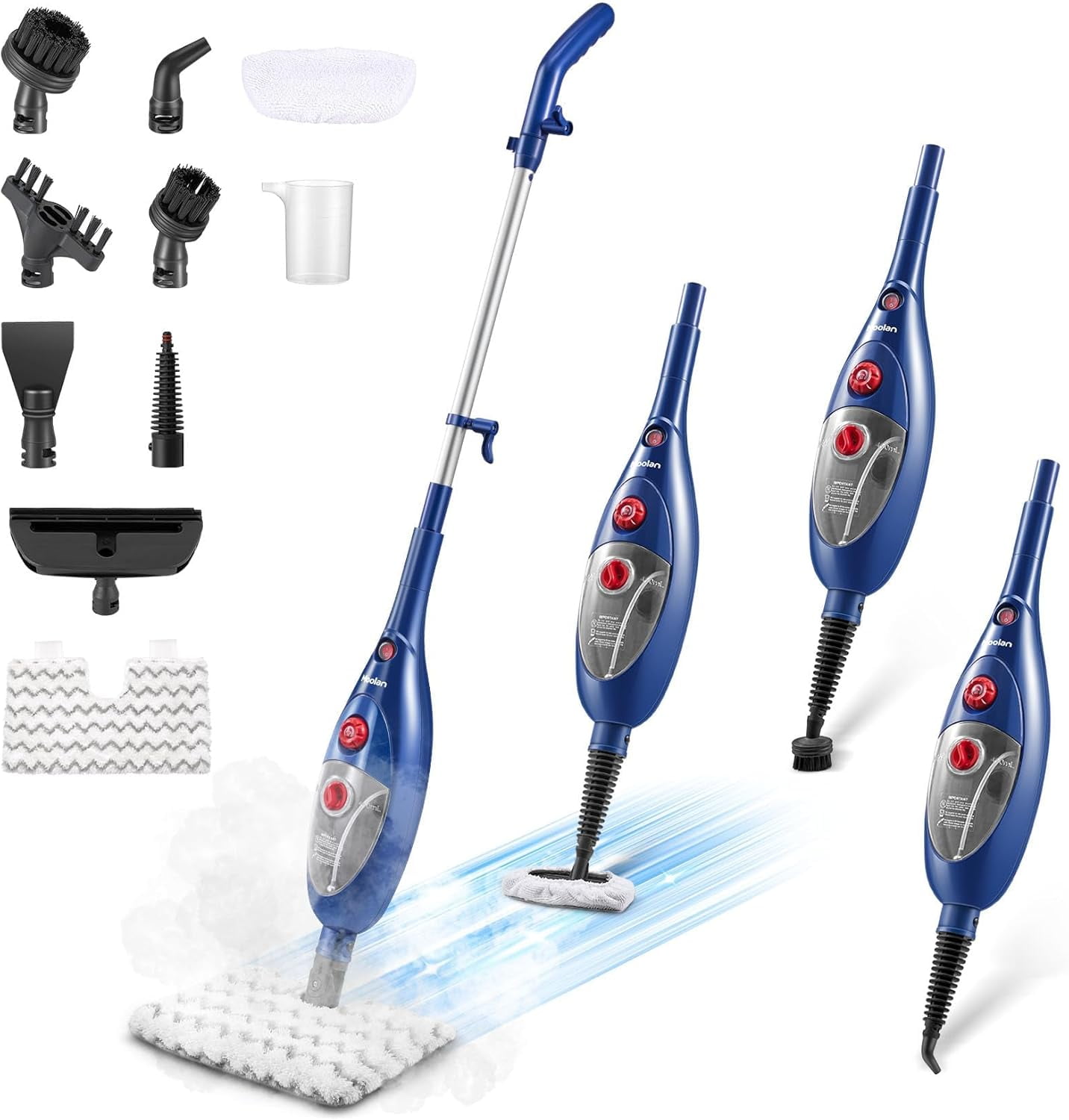 MOOLAN 10 in 1 Steam Mop, Detachable MultiPurpose Handheld Steam Mop ...