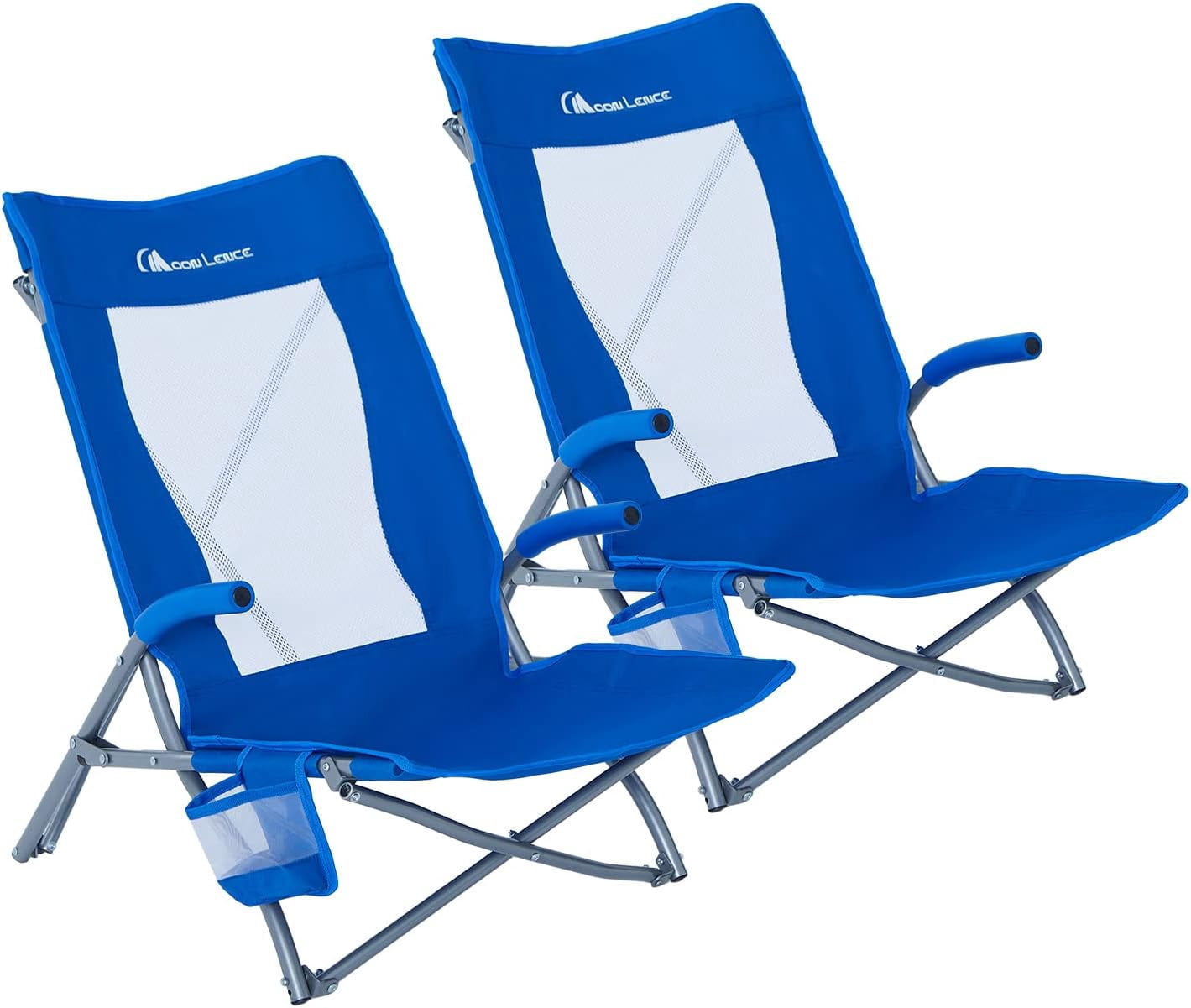 MOON LENCE 2 Pack Low Beach Lawn Lounge Chair, Outdoor Camping Chairs ...