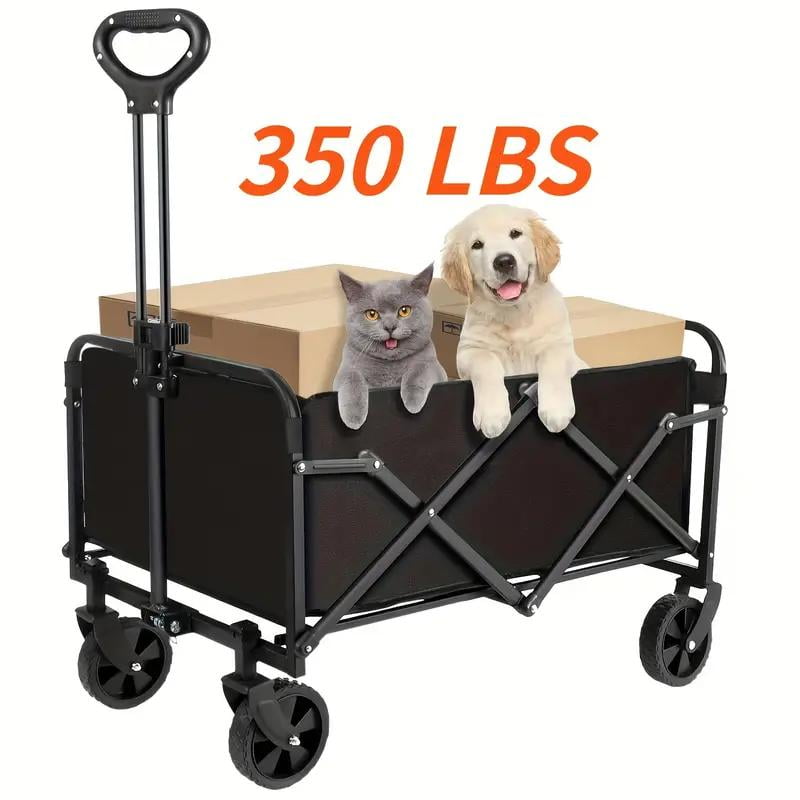 MOON LENCE Folding Collapsible Wagon Foldable Cart 350LBS Large ...
